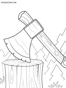 Axe coloring page – Simply color me