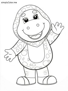 Barney color page - Simply color me