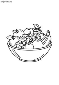 Fruit bowl coloring page - Simply color me