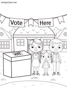 Election day coloring sheet - Simply color me