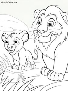 Simba color sheet - Simply color me
