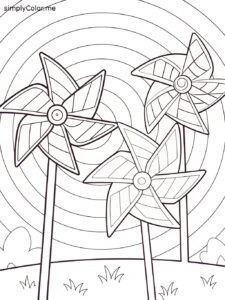 Pinwheels for prevention coloring sheet - Simply color me