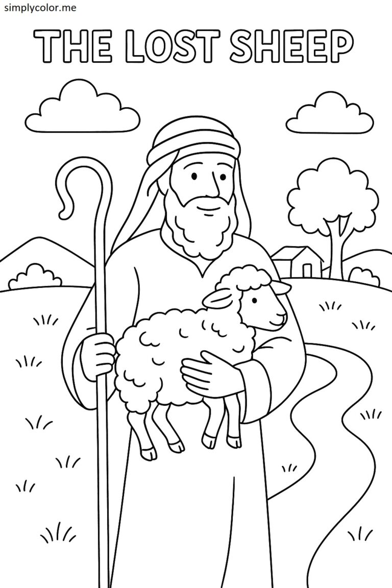 The lost sheep coloring sheet - Simply color me