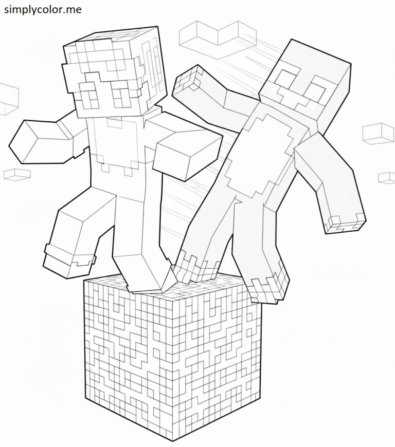 Minecraft Chip and Milo coloring page - Simply color me